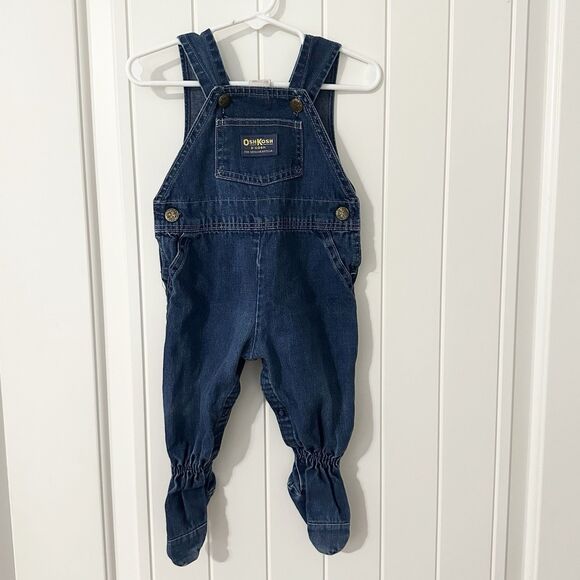 One Pieces | Vintage Oshkosh Vestbak Overalls Denim 69 Mos Blue Footie ...